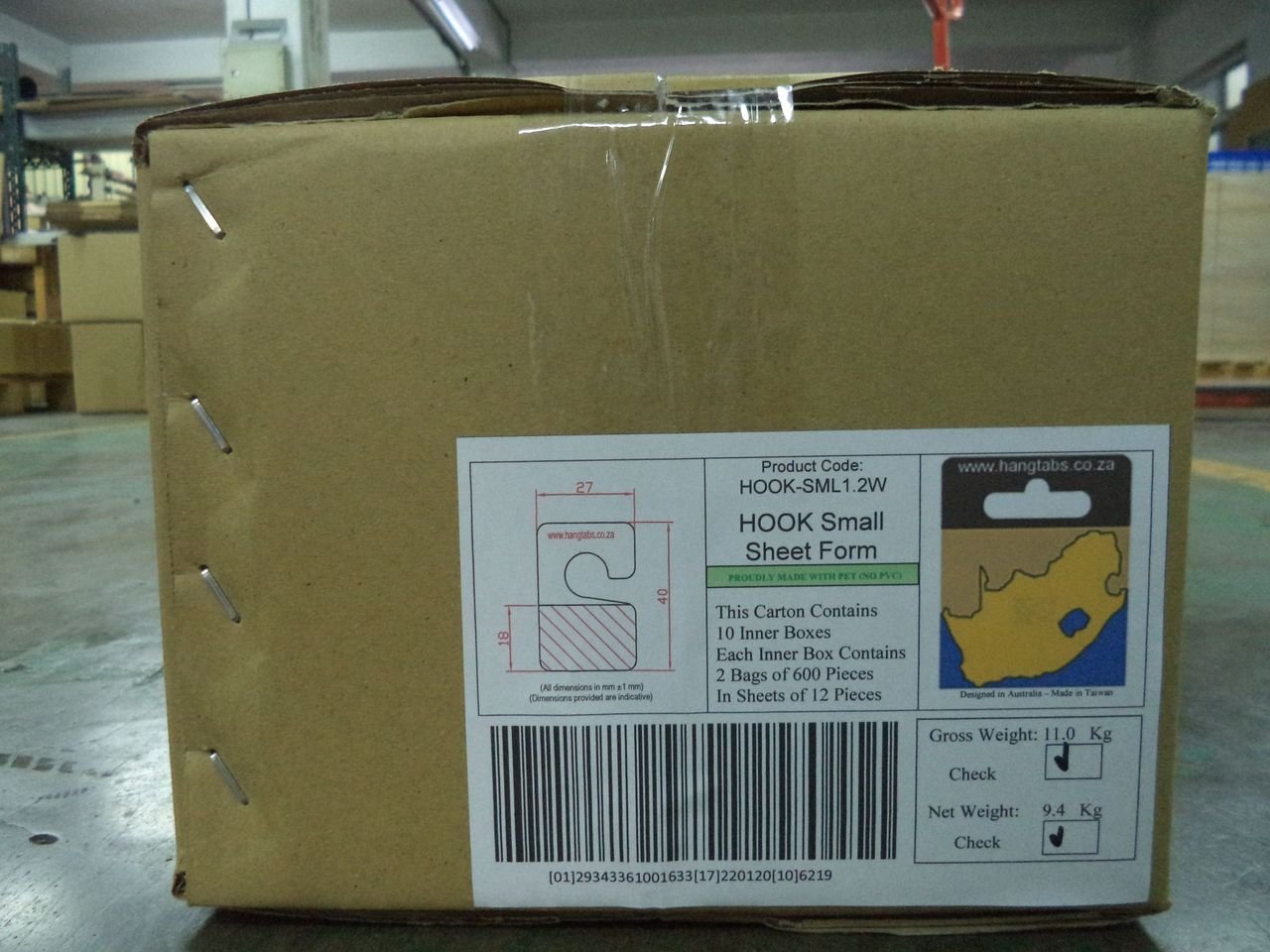 [HOLE MEDIUM] PLASTIC HANG TAB – 1 Carton | 6 Boxes – Hang Tabs South ...